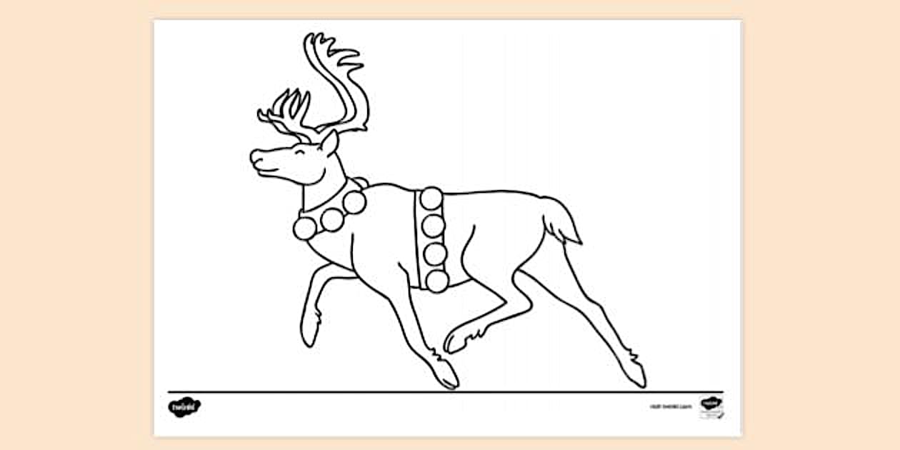 Cute Reindeer Colouring Page | Colouring Sheets - Twinkl