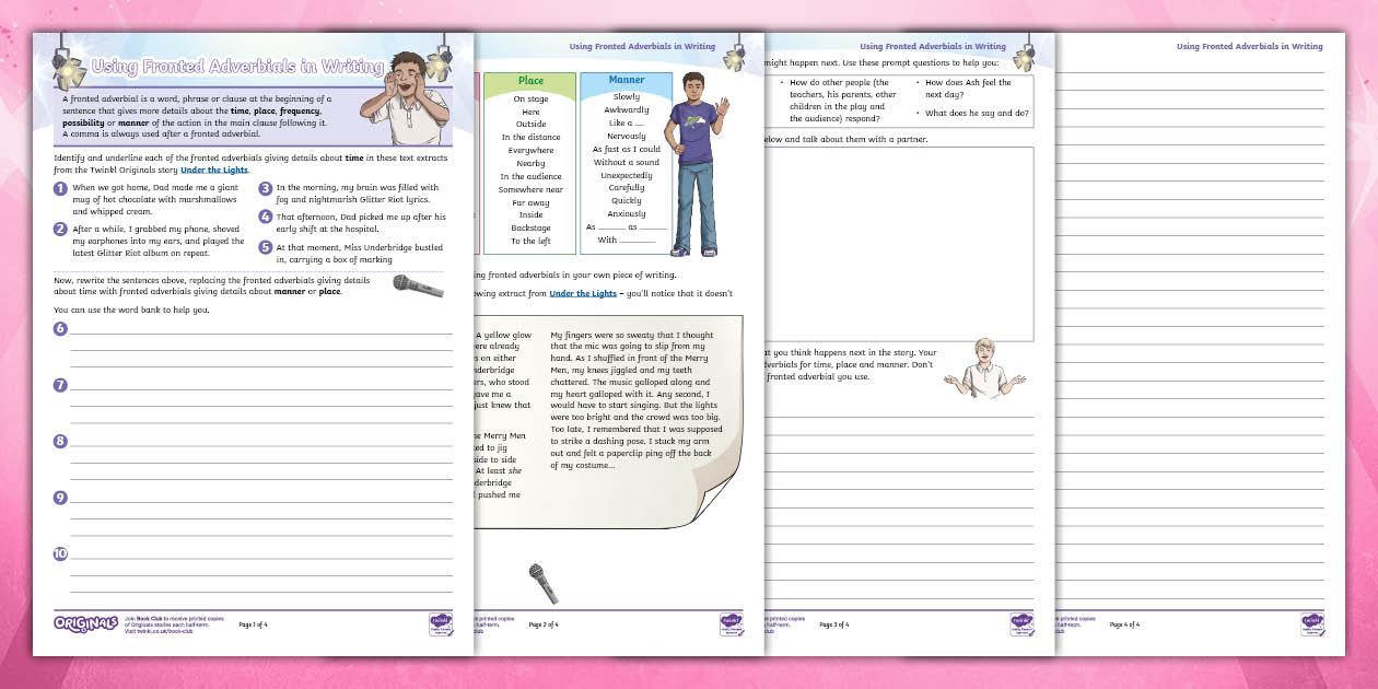Fronted Adverbials KS2 Worksheet