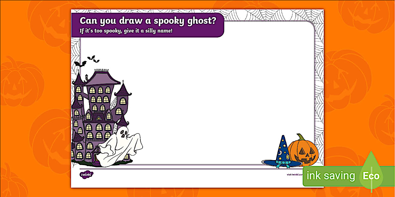 Spooky Ghost Drawing Prompt Activity| Twinkl Resources
