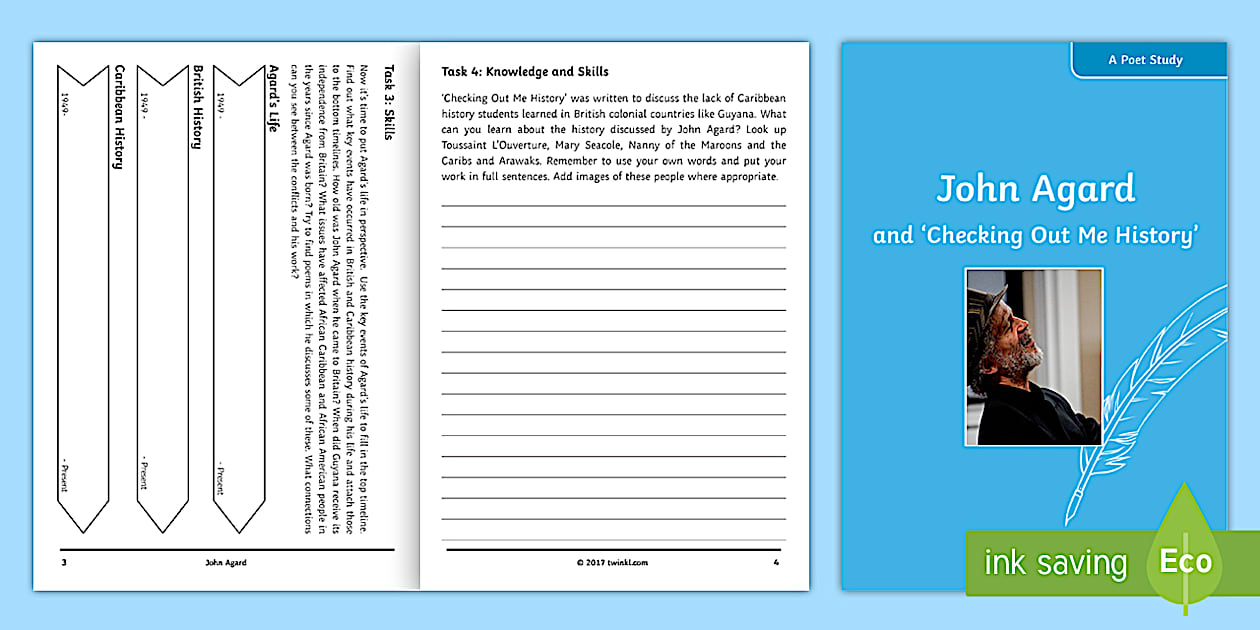 AQA Poetry: John Agard - Guided Research Booklet - Twinkl