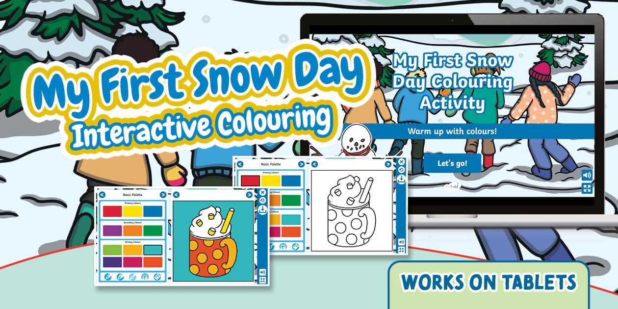 My First Snow Day Interactive Colouring