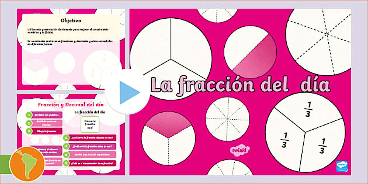 Powerpoint: Ejercicios con fracciones y decimales - Twinkl