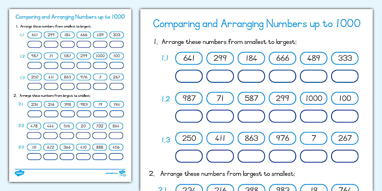 Grade 3: Comparing Numbers up to 1000 (teacher made)