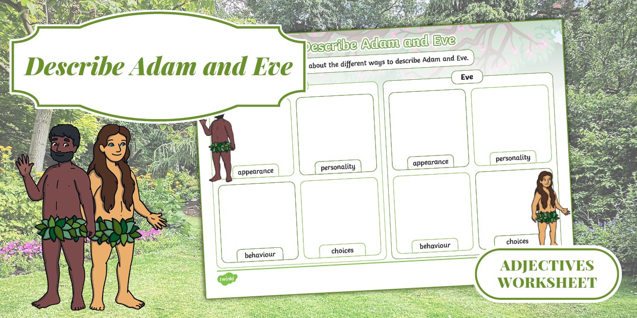 Adam and Eve Adjectives Worksheet