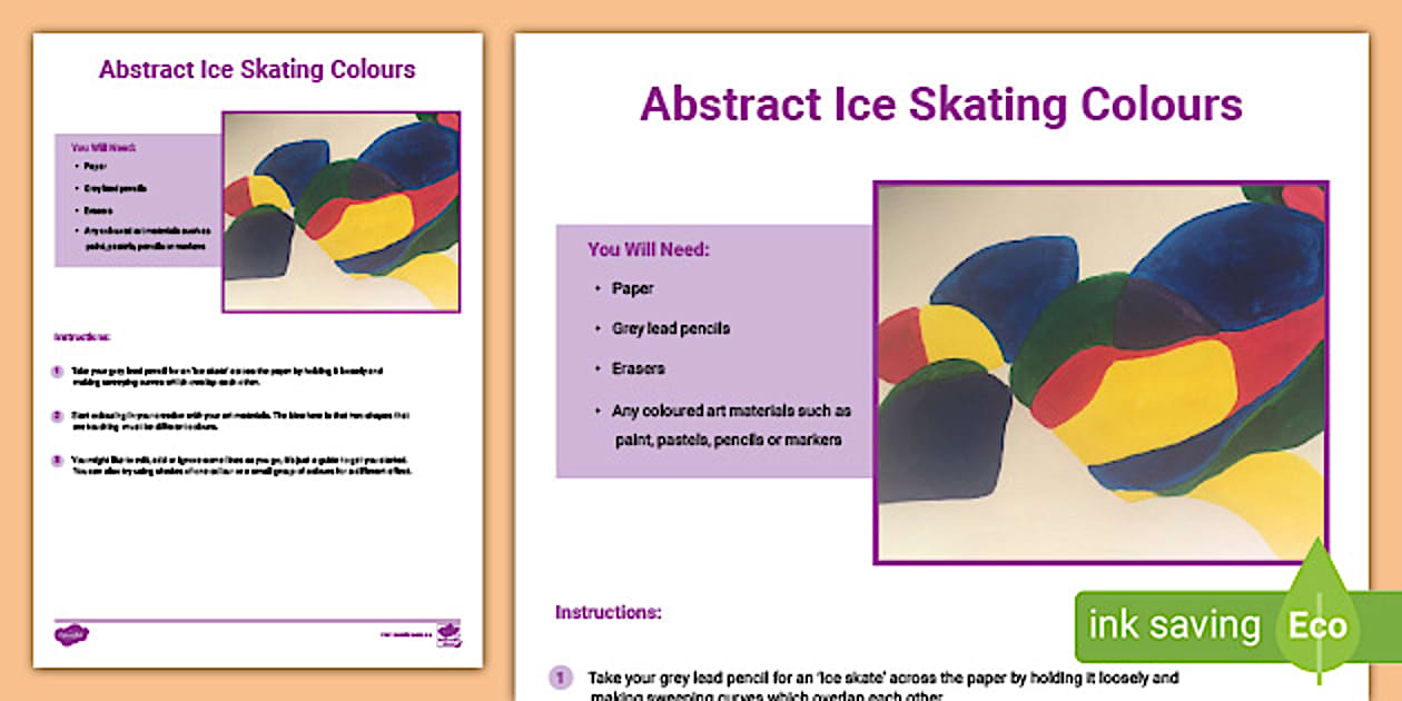 Abstract Ice Skating Colours Art Lesson Idea - Twinkl