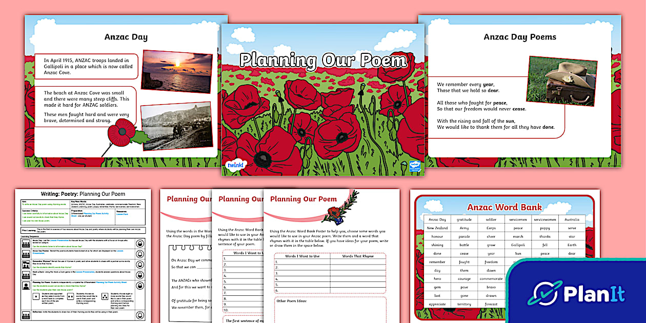 Foundation Writing: Anzac Day Poetry Lesson 3 - Twinkl