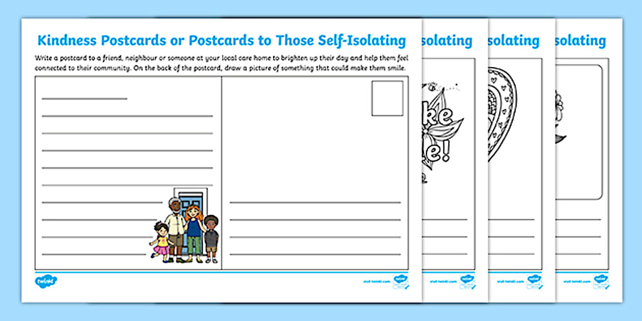 Editable Kindness Postcards or Postcards to those self-isolating