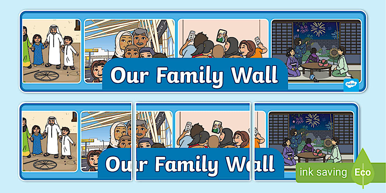 Our Family Wall (Display Banner) (teacher made) - Twinkl