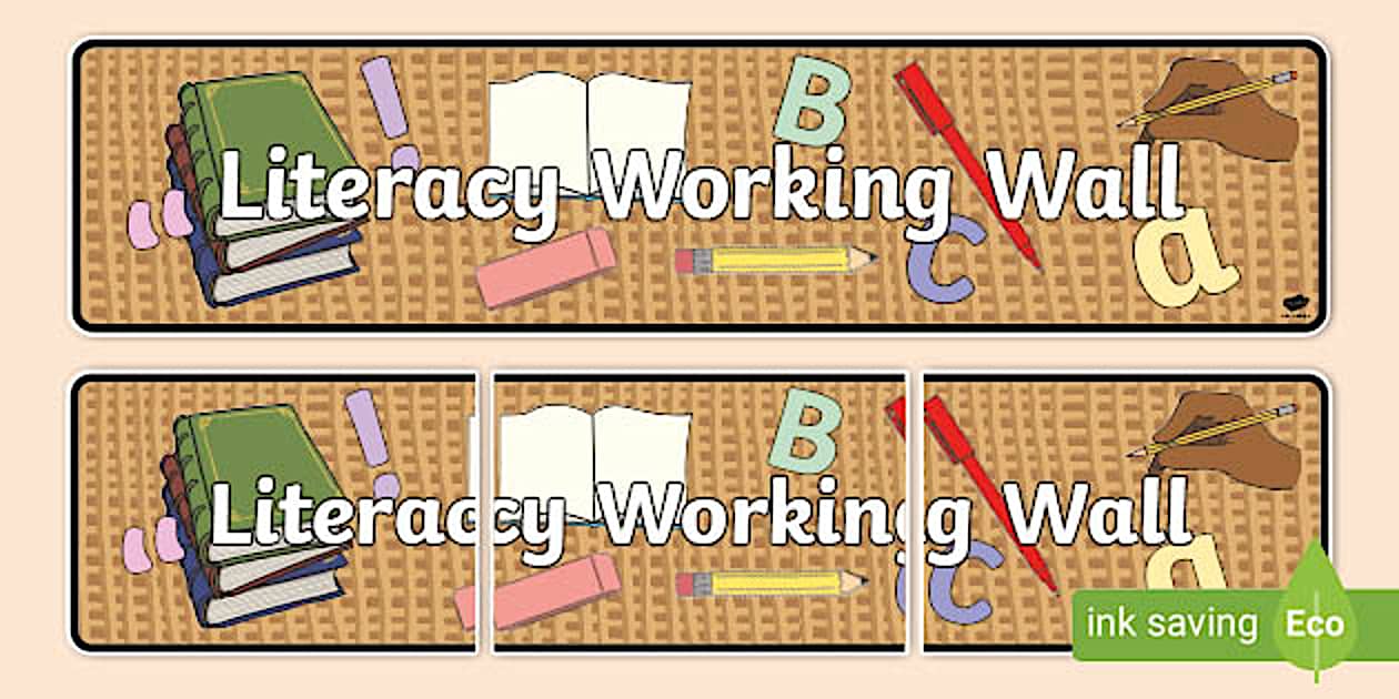 👉 Neutral Themed Literacy Working Wall Display Banner