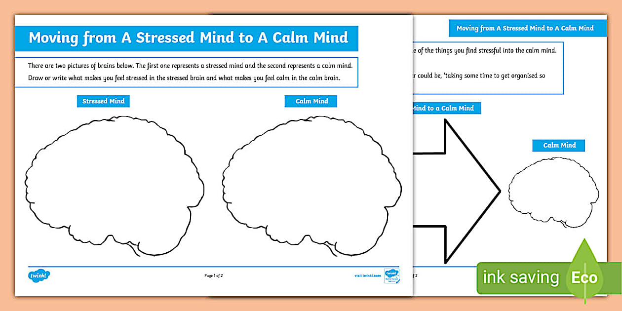 Moving from A Stressed Mind to A Calm Mind Activity | Twinkl