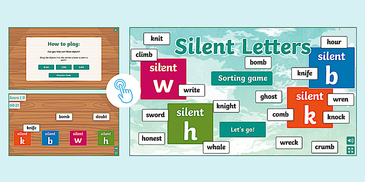 Silent Letters Interactive Sorting Game (teacher made)