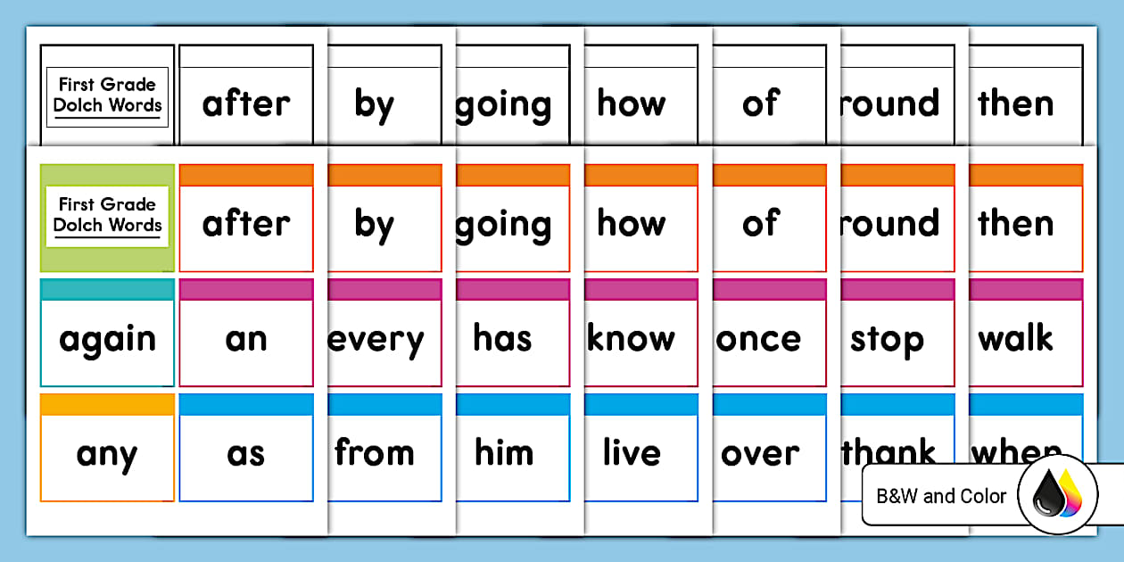 1st Grade Sight Words Flash Cards for Kids | Twinkl USA