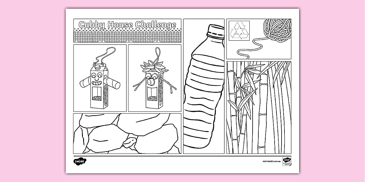 STEM IU Yr 1 Cubby House Challenge Title Colouring Page