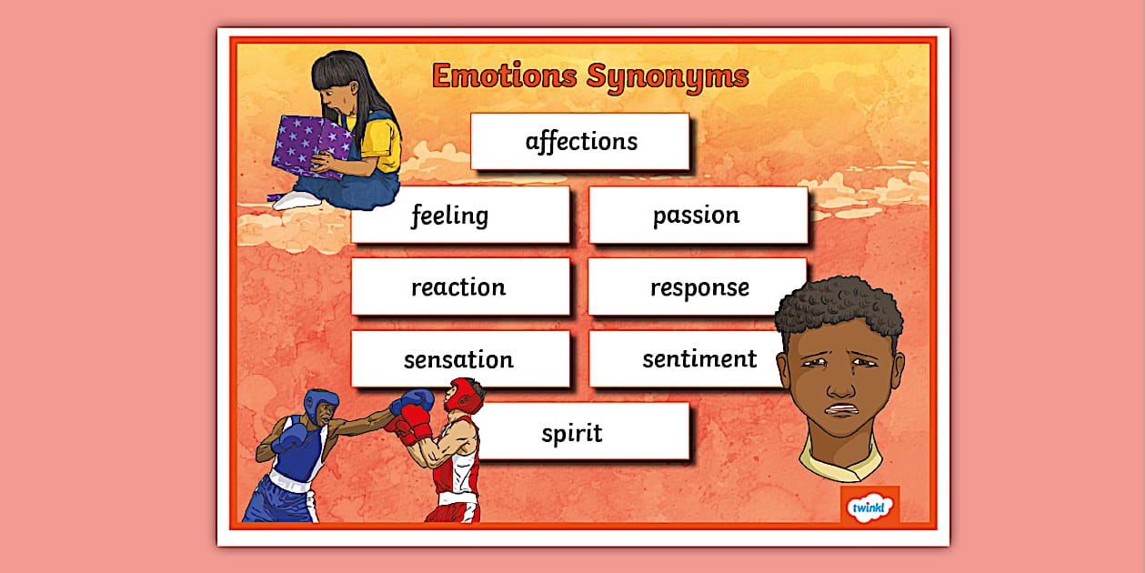 Emotions Synonyms Word Mat (teacher made) - Twinkl