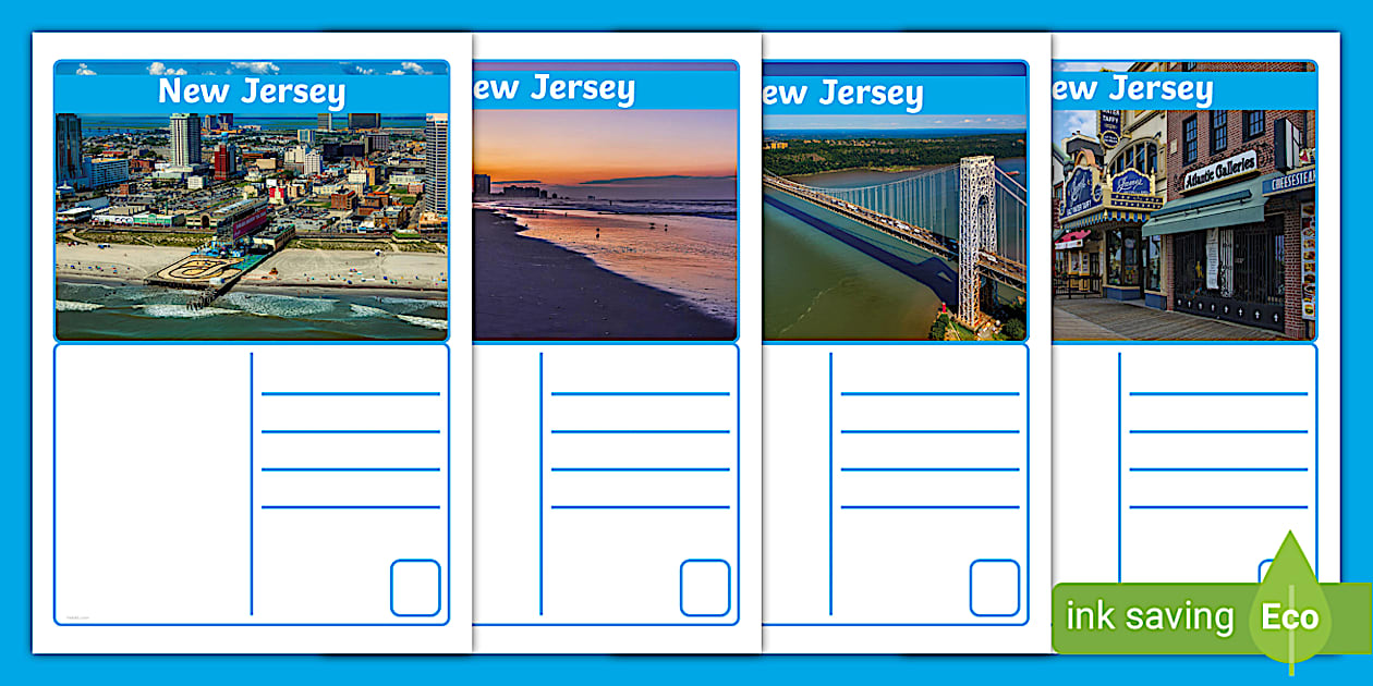 New Jersey Postcards | Twinkl | Stationery | Postcards | KS1