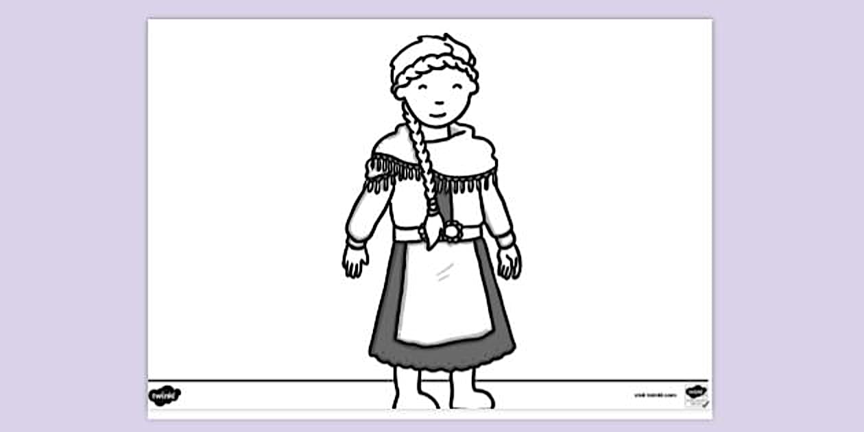 Lovely Illustrated Gerda Colouring Sheet | Twinkl Resources