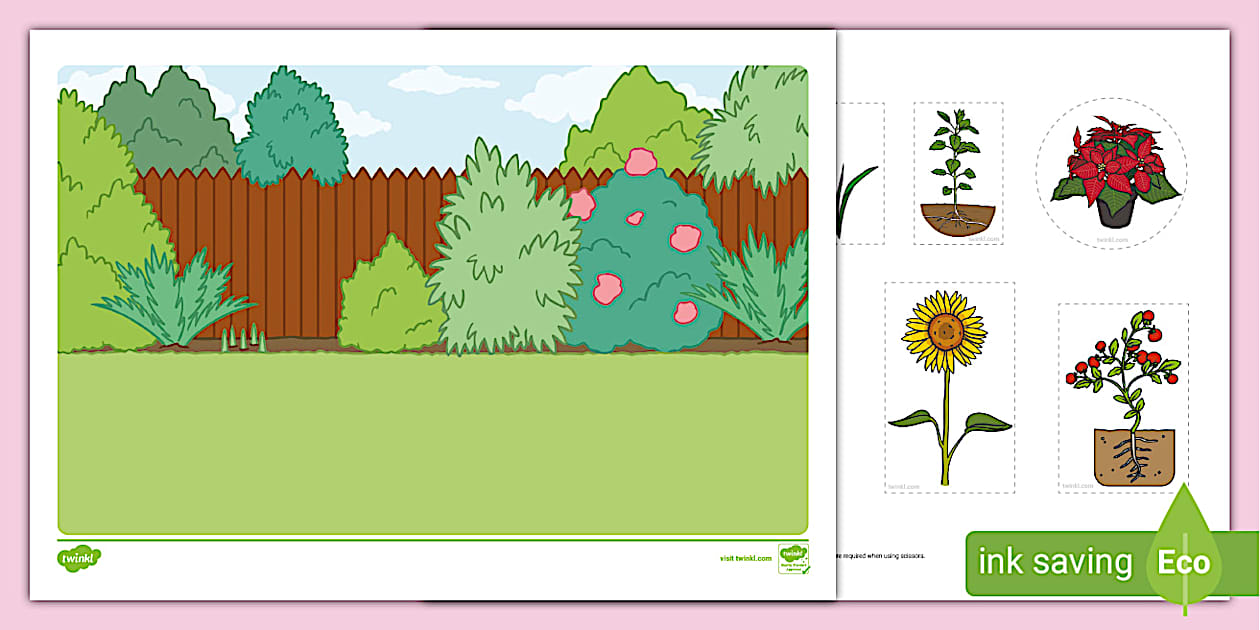 Garden Scene Cut and Stick Activity