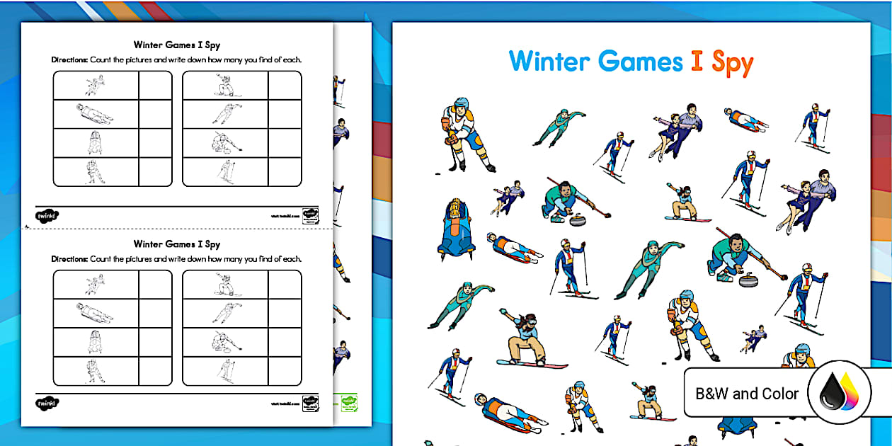 Winter Games I Spy Activity for K-2nd Grade (teacher made)
