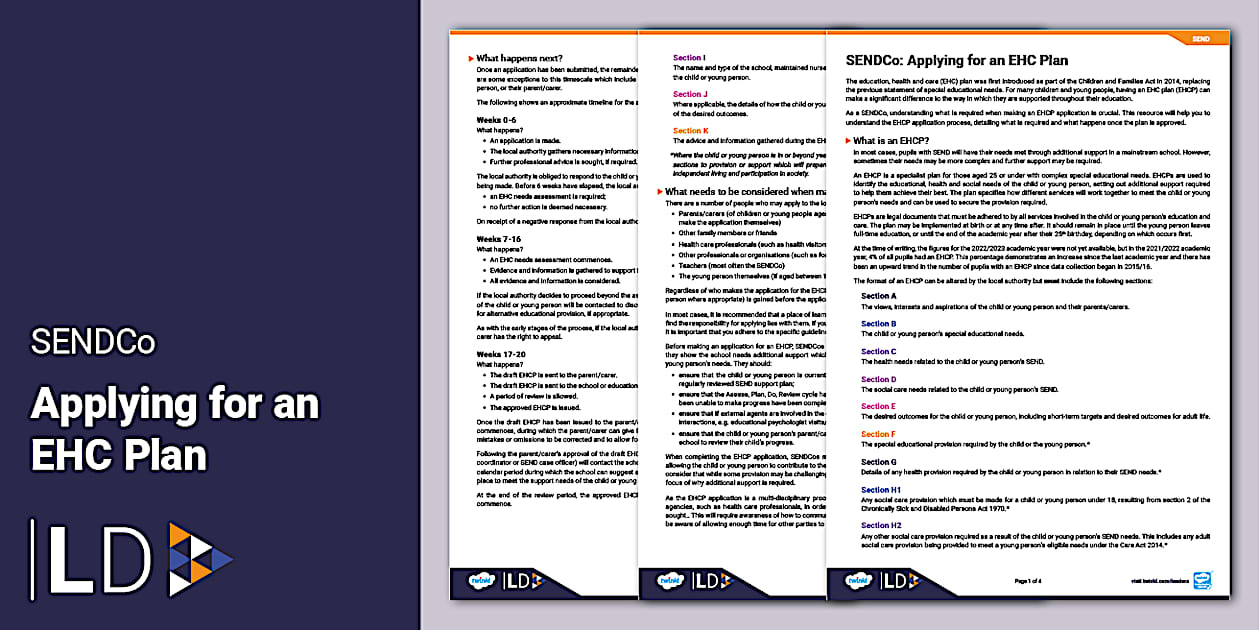 SENDCo: Applying for an EHC Plan (Teacher-Made) - Twinkl