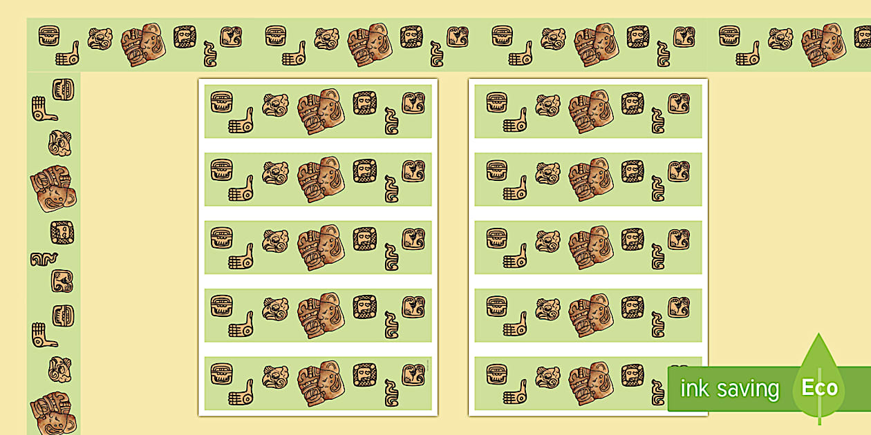 Ancient Maya Hieroglyphics Display Borders (Teacher-Made)