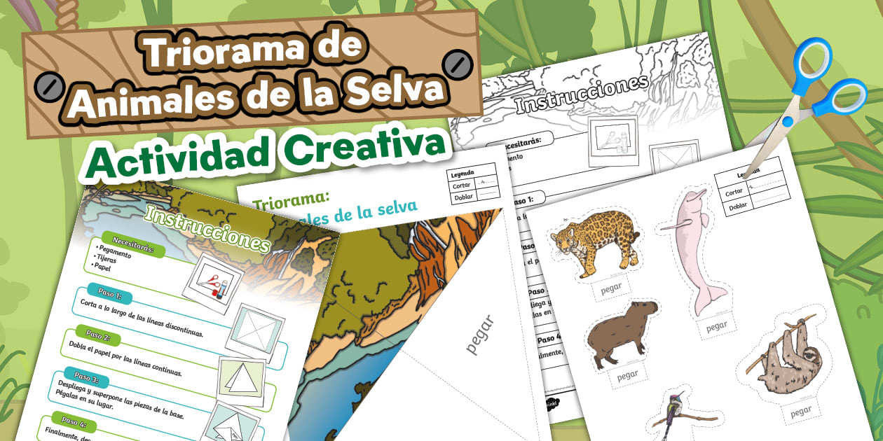 Triorama: Animales de la Selva - Twinkl Chile
