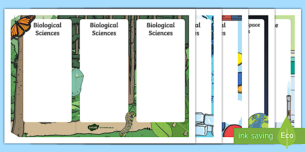 Editable Science-Themed Standing Targets Table Signs