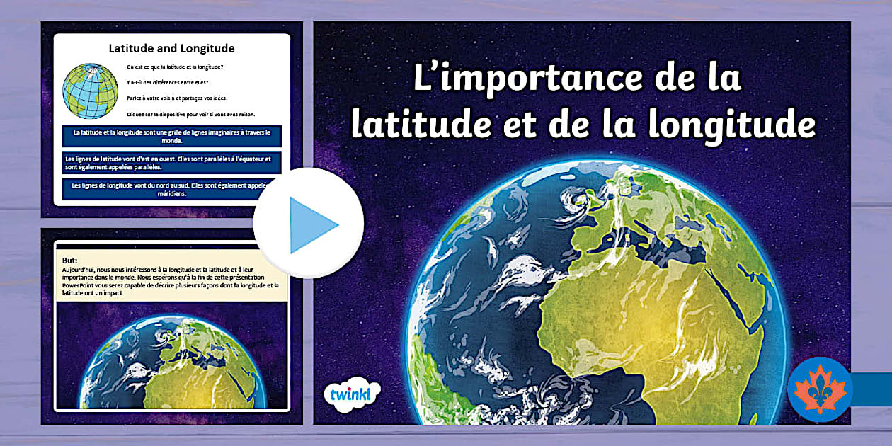 The Significance of Latitude and Longitude PowerPoint French