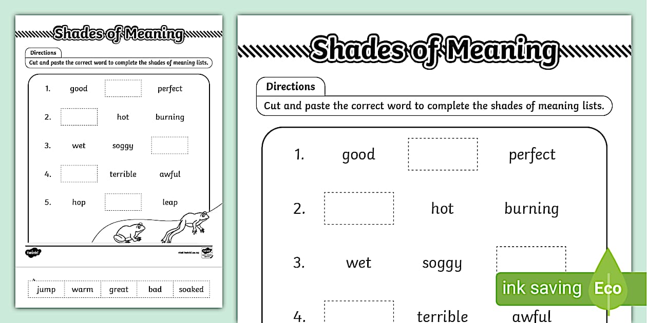 Shades of Meaning (profesor hizo) - Twinkl