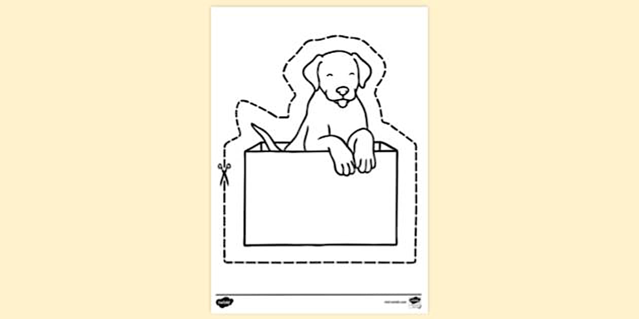 Puppy Cut Out Colouring Sheet | Colouring Sheets - Twinkl