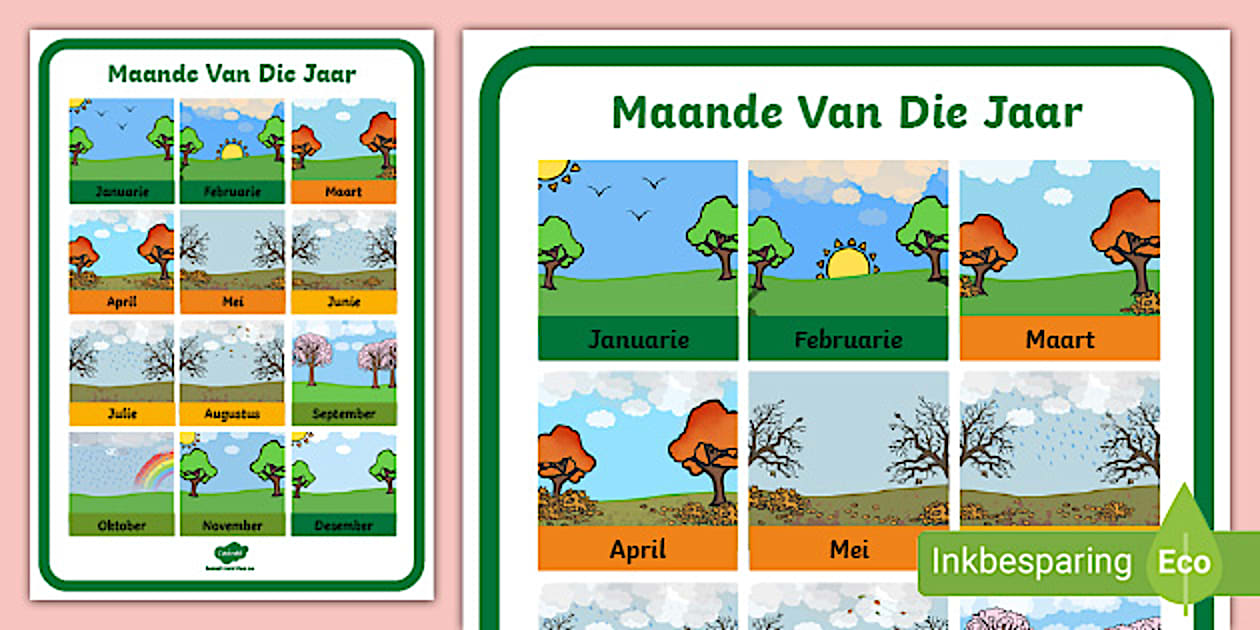 Maande Van Die Jaar met Seisoene Vertoon Plakkaat - Twinkl