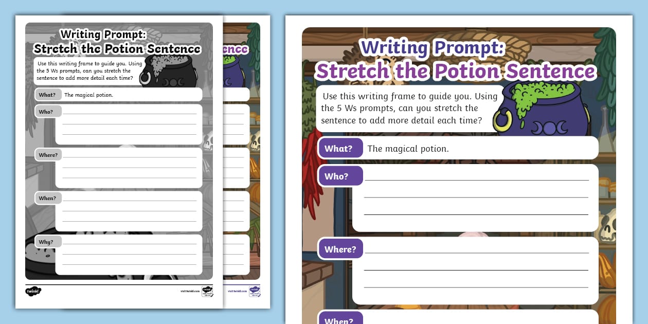Writing Prompt: Stretch the Potion Sentence (Lehrer gemacht)