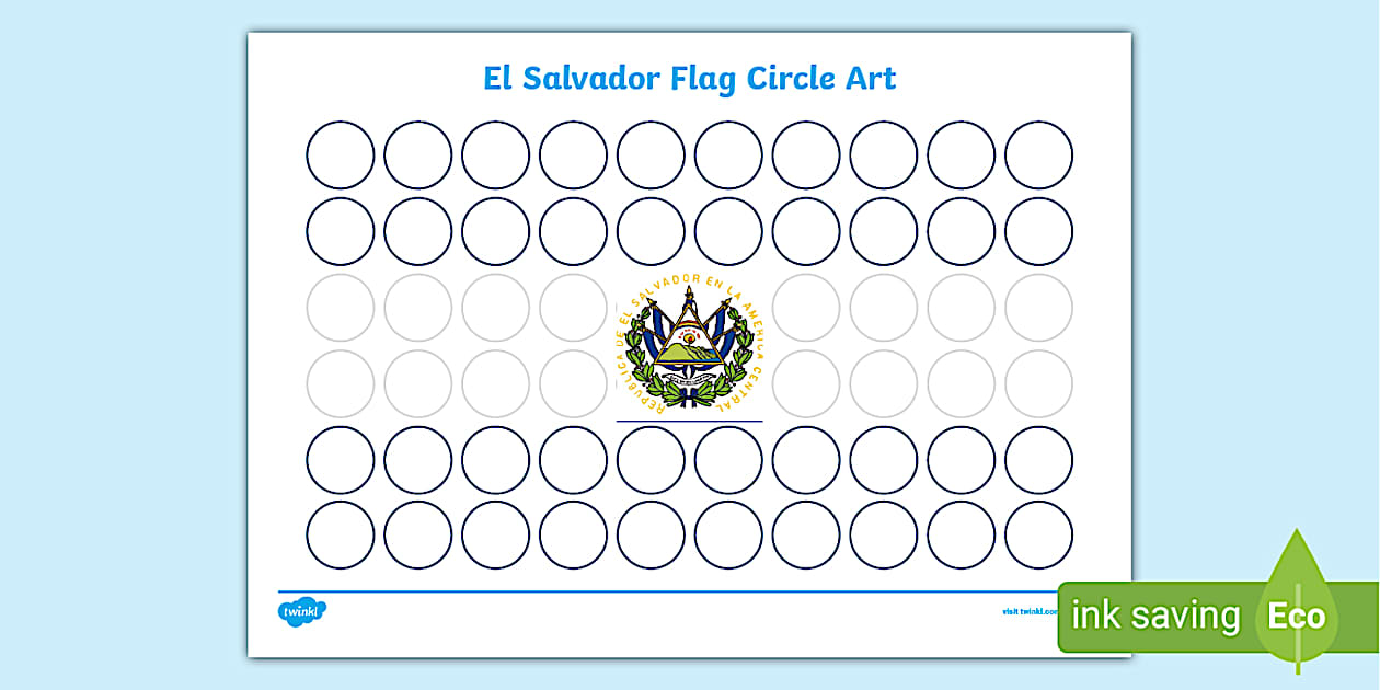 Download Free El Salvador Flag Circle Art Worksheet for Kids