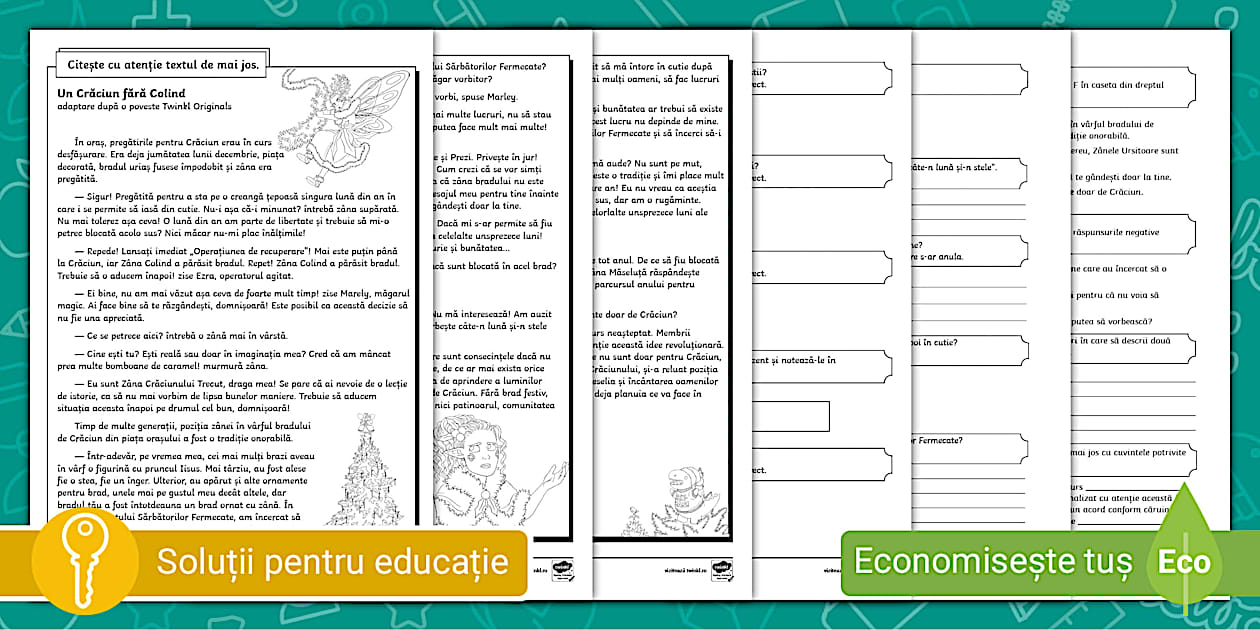 Clasa 4 Pregătire EN LLR – Fișe de exersare pentru decembrie