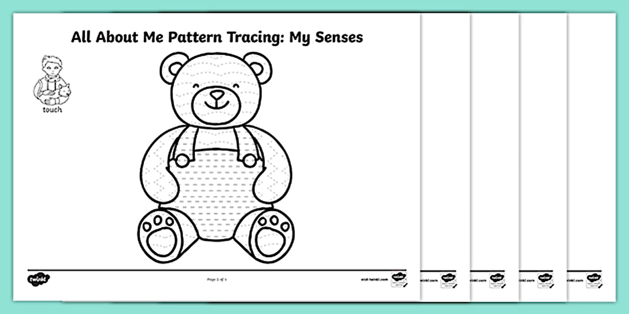 All About Me Pattern Tracing Activity: My Senses - Twinkl