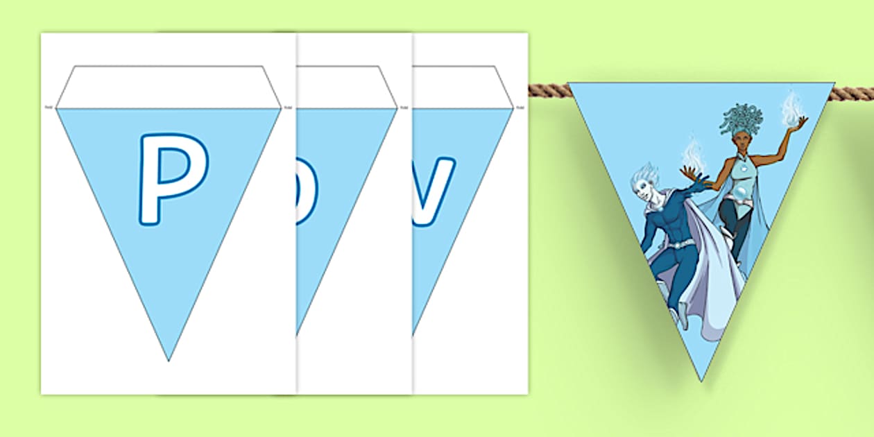 Anti Bullying Week Superhero 'Power to Good' Display Bunting