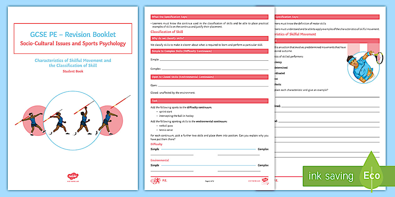 GCSE PE: Skilful Movement and Classification Revision Booklet