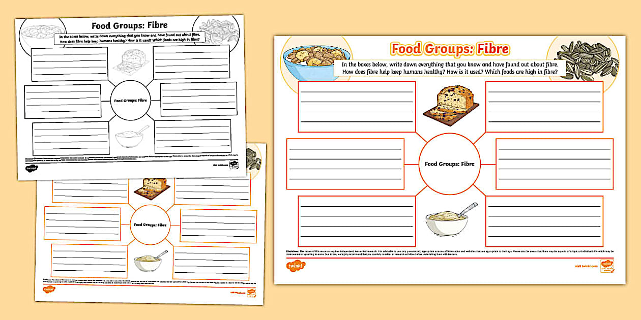 Food Groups: Fibre Mind Map (teacher made) - Twinkl