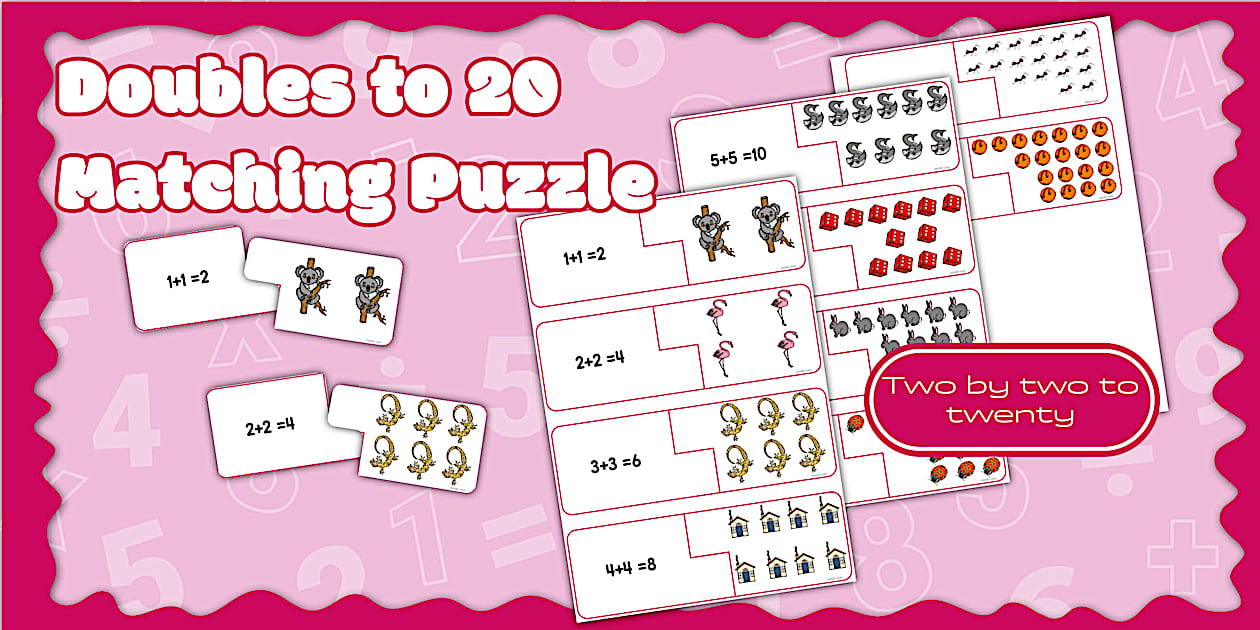 Doubles to 20 Matching Puzzle