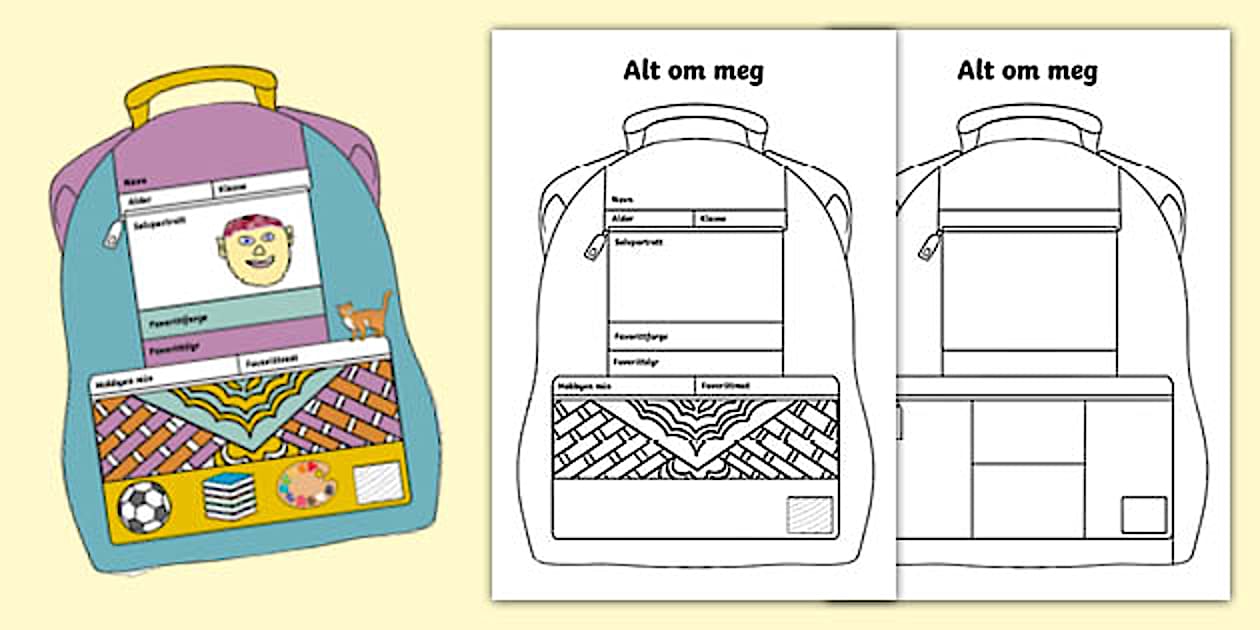 Tegn og fargelegg alt om meg | Bli kjent-aktivitet - Twinkl