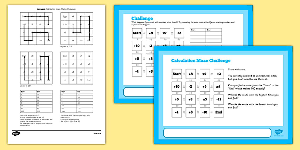 Maths Mazes Challenge Display Posters | KS1 (teacher made)