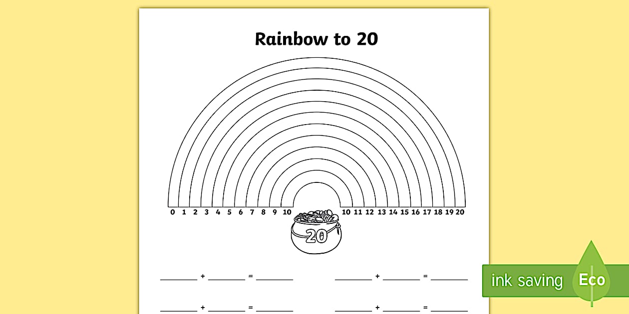 Rainbow to 20 Worksheet - - Rainbow to Ten Display Poster