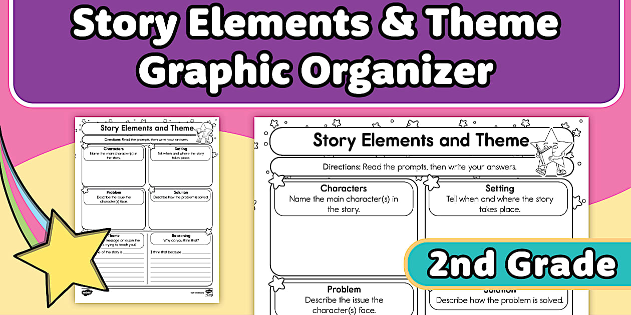 Second Grade Story Elements and Theme Graphic Organizer