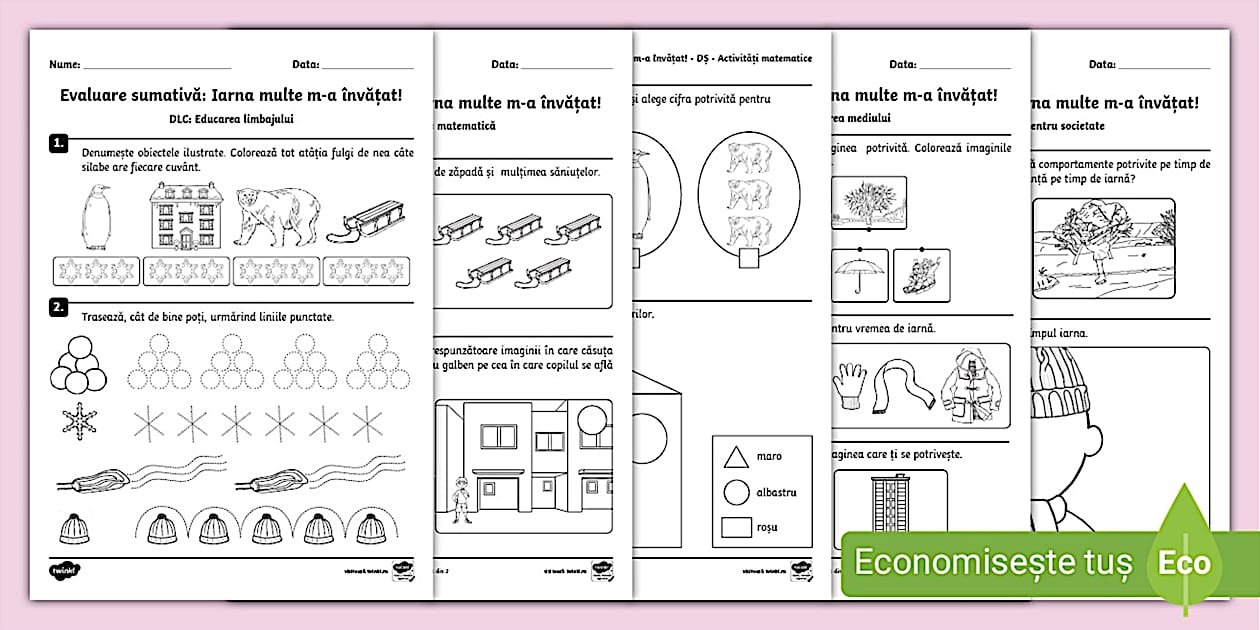 Evaluare sumativă grupa mijlocie – Fișe de activitate