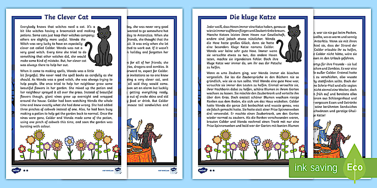 The Clever Cat Differentiated Halloween Spooky Story English/German