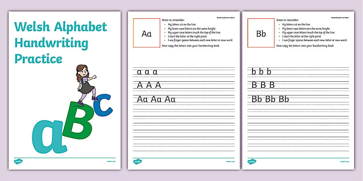 Welsh Alphabet Handwriting Practice Booklet - Twinkl