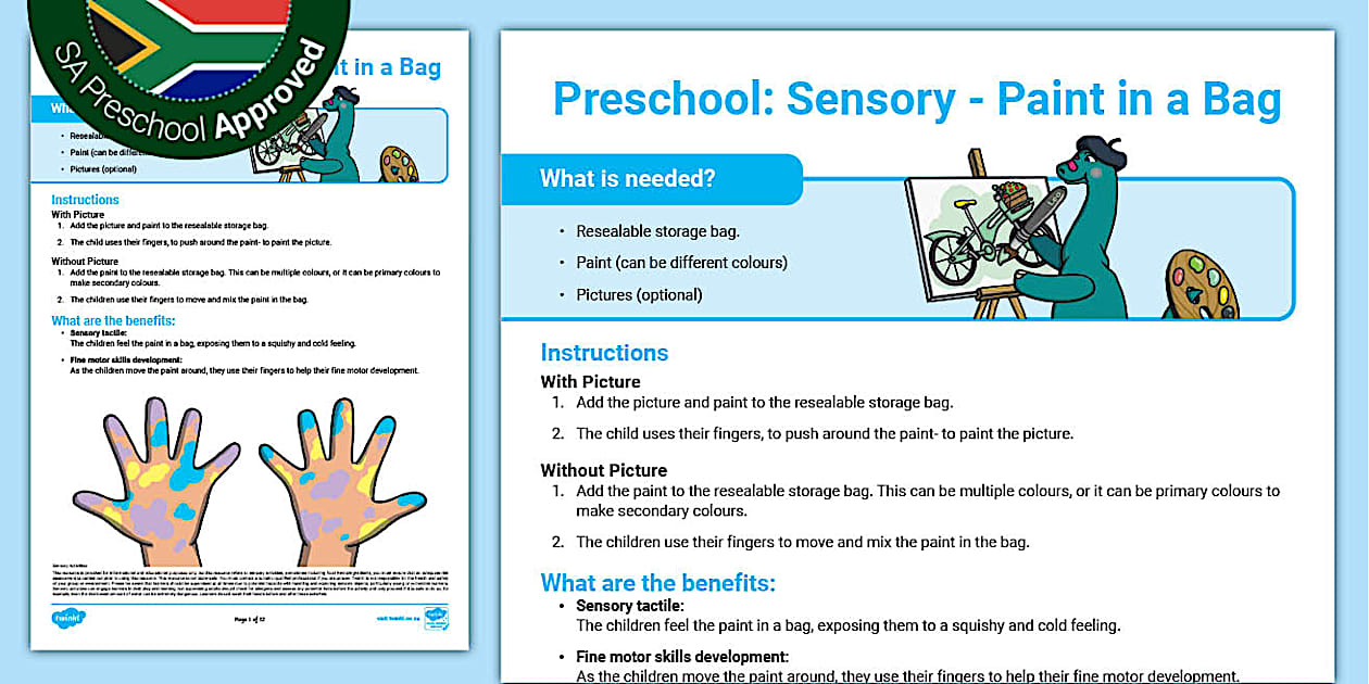 Preschool: Sensory- Paint in a Bag (teacher made) - Twinkl