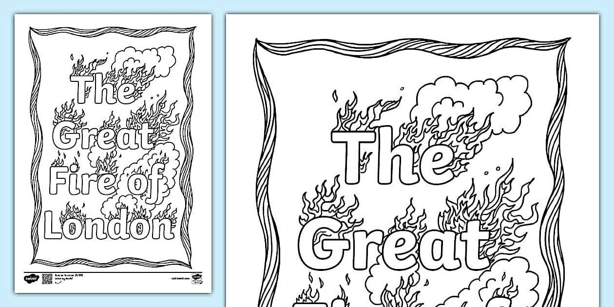 The Great Fire of London Colouring Page (teacher made)