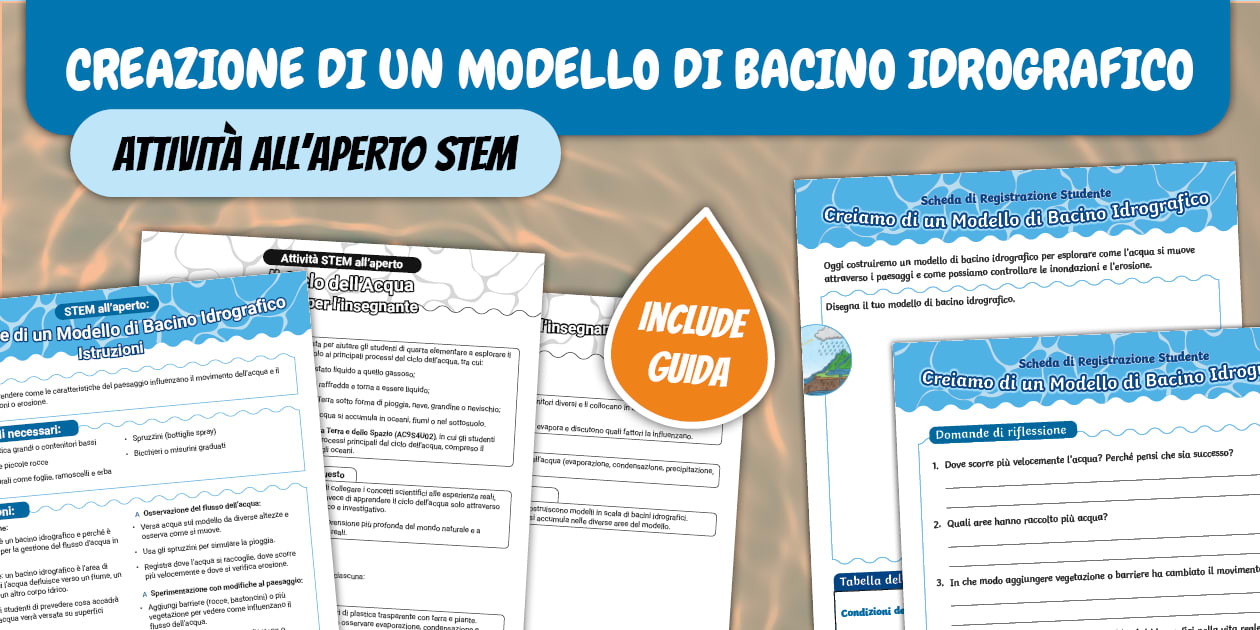 Attività all'aperto STEM : creazione di un modello di bacino idrografico