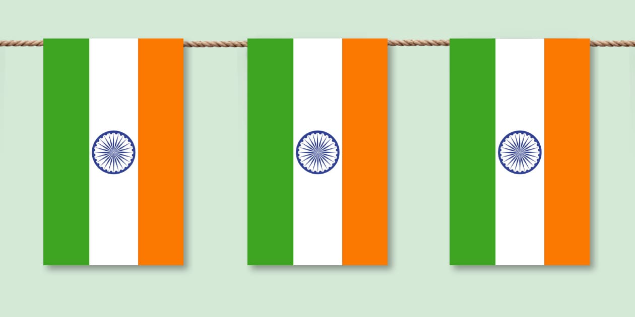 India Flag Bunting (teacher made) - Twinkl