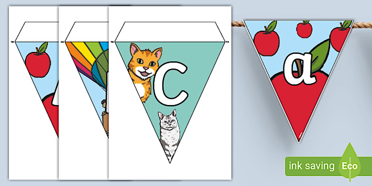Alphabet ABC Bunting - Uppercase and Lowercase - Twinkl